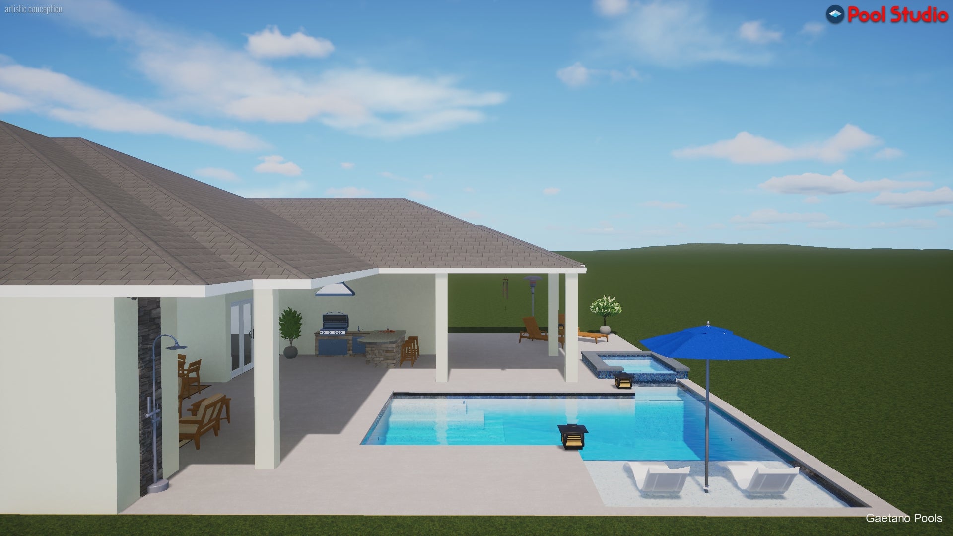 "Atwater" LUXURY CONTEMPORARY 3D POOL DESIGN – PoolDes